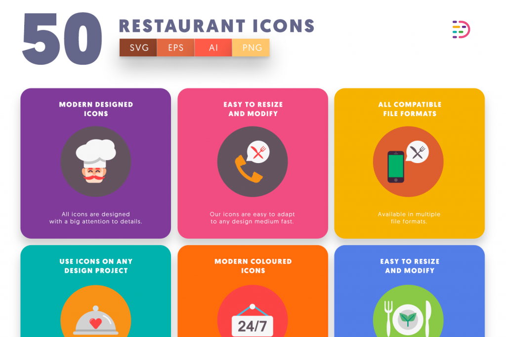 50 Restaurant Icons - Dighital Icons | Premium Icon Sets For All Your ...
