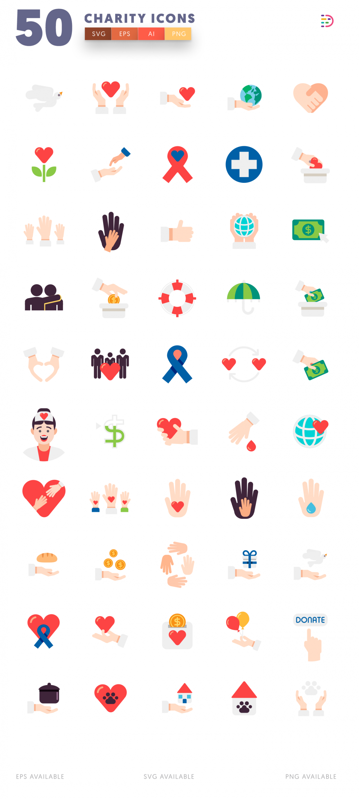 50 Charity Icons - Dighital Icons | Premium Icon Sets For All Your Designs!