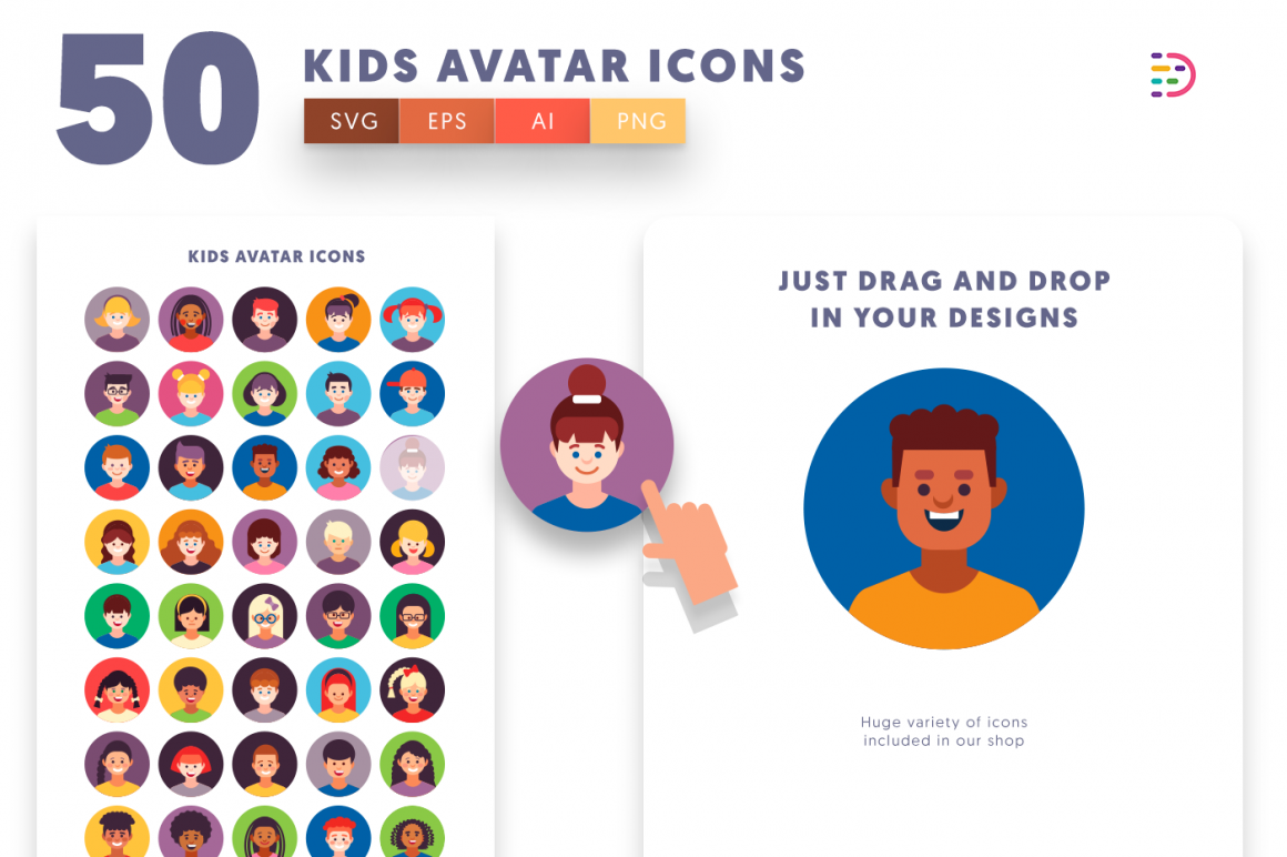 50 Kids Avatar Icons - Dighital Icons | Premium Icon Sets For All Your ...