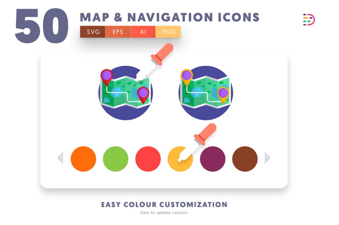 50 Map & Navigation Icons - Dighital Icons | Premium Icon Sets For All ...
