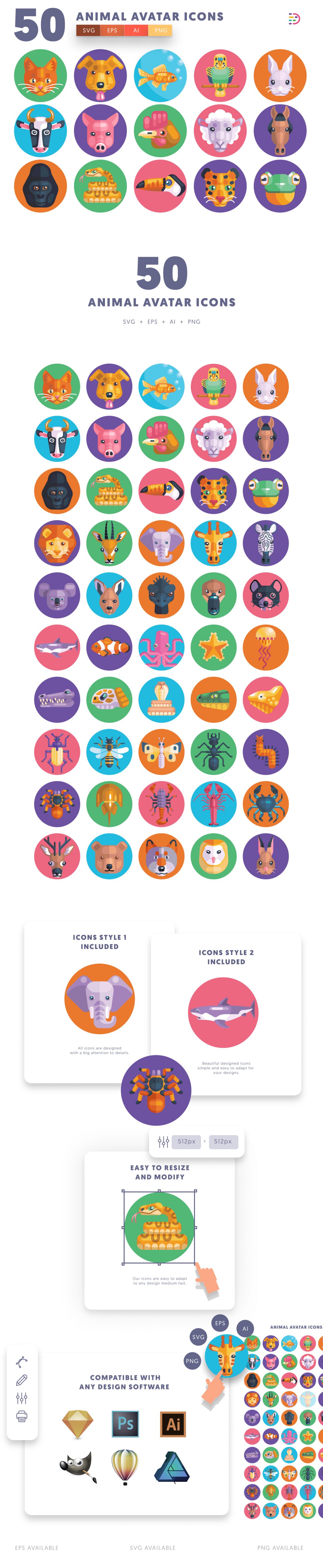 50 Animal Avatar Icons - Dighital Icons | Premium Icon Sets For All ...