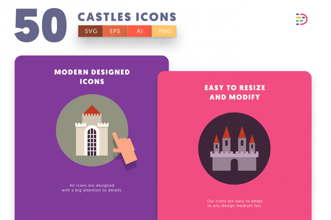 50 Castle Icons - Dighital Icons | Premium Icon Sets For All Your Designs!
