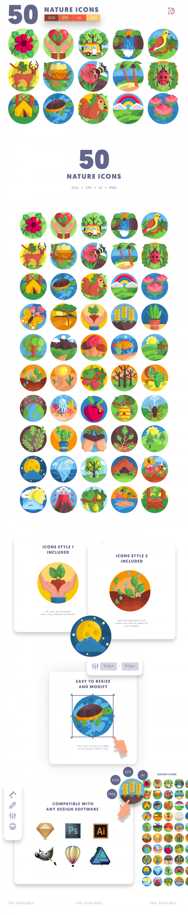 50 Nature Icons - Dighital Icons | Premium Icon Sets For All Your Designs!