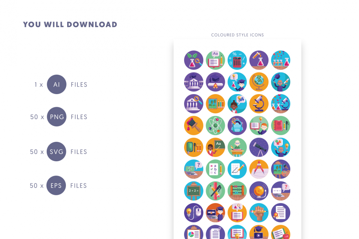 50 School Icons - Dighital Icons | Premium Icon Sets For All Your Designs!
