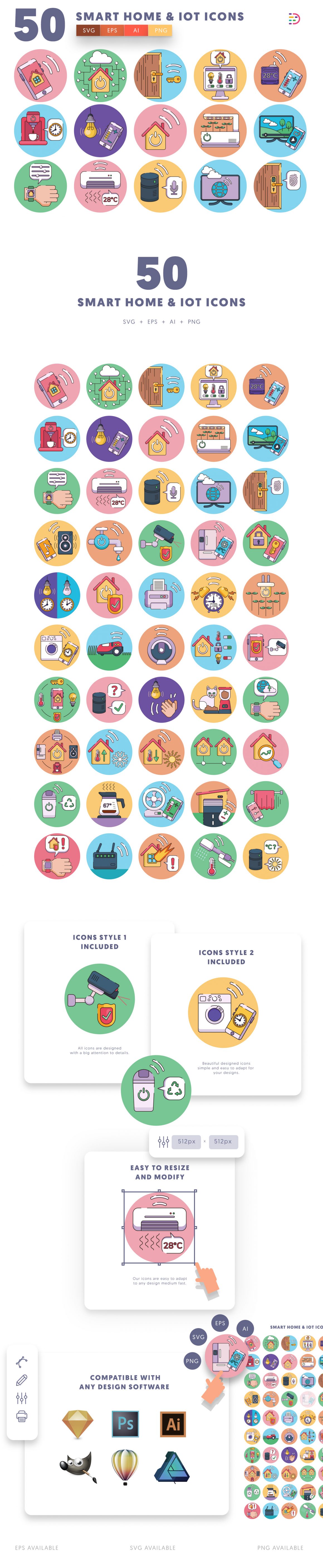 50 Smart homes & IoT Icons - Dighital Icons | Premium Icon Sets For All ...