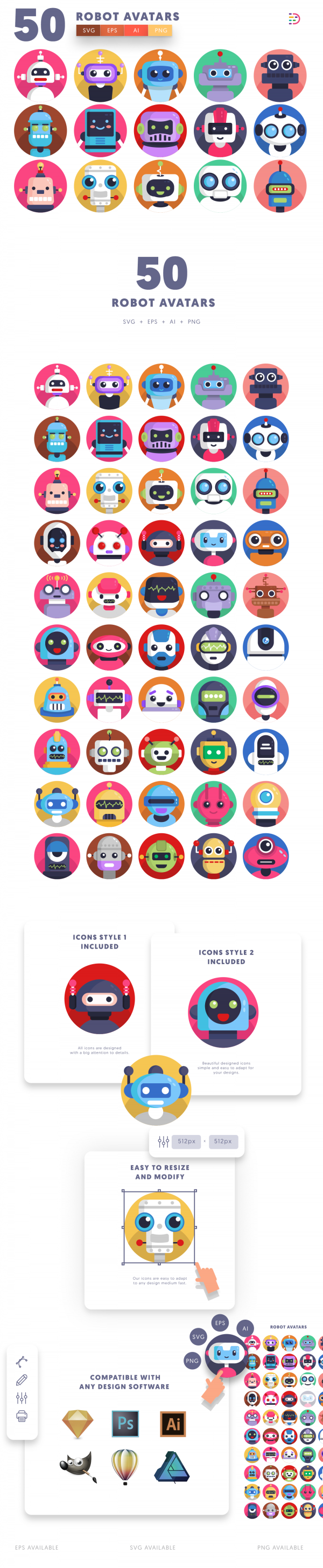 Robot Avatar Icons - Dighital Icons | Premium Icon Sets For All Your ...