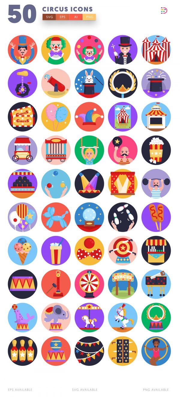 50 Circus Icons - Dighital Icons | Premium Icon Sets For All Your Designs!
