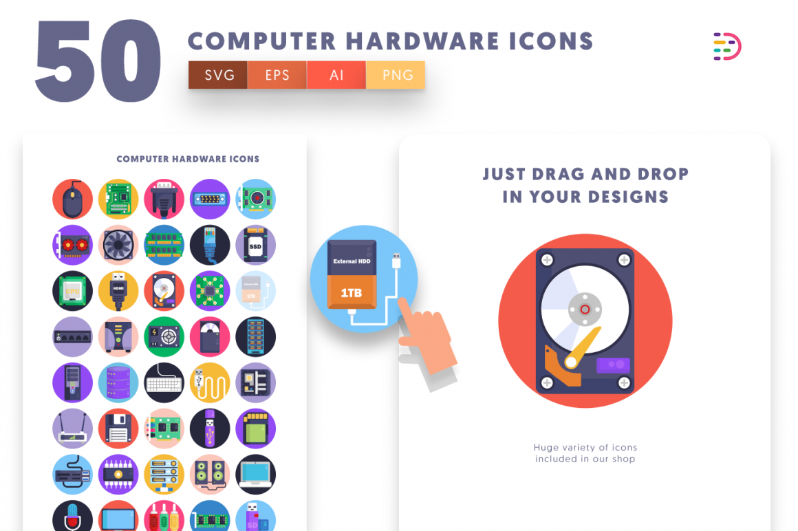 50 Computer Hardware Icons - Dighital Icons | Premium Icon Sets For All ...