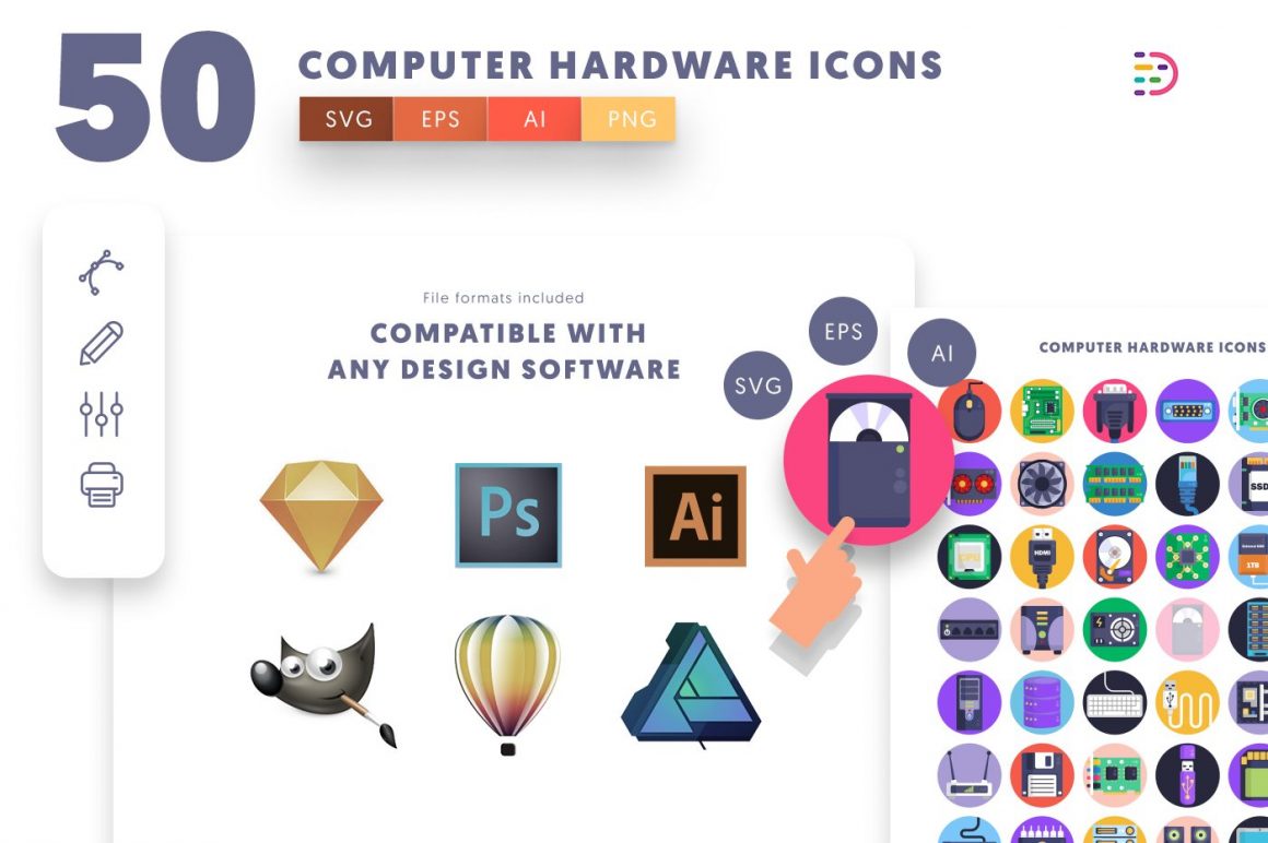 50 Computer Hardware Icons - Dighital Icons | Premium Icon Sets For All ...