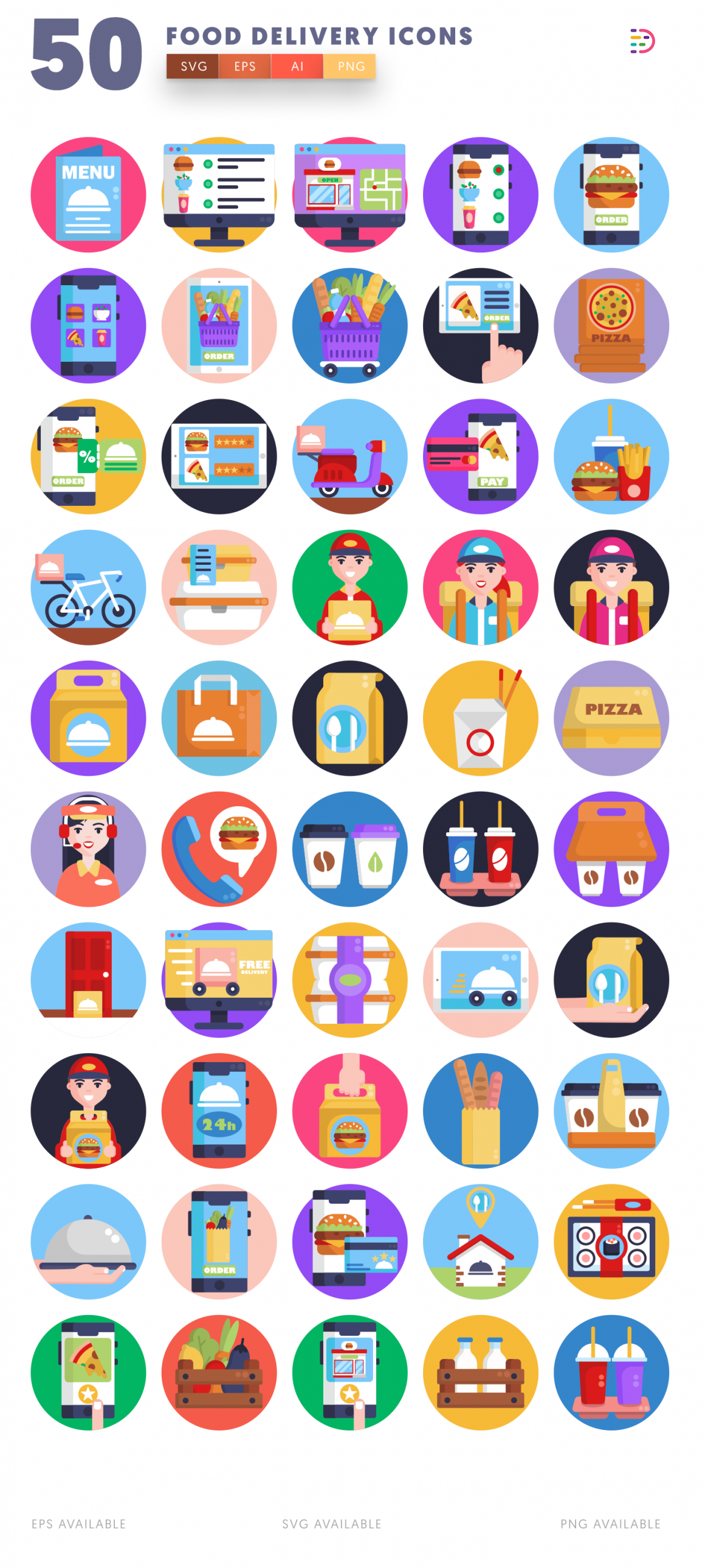 50 Food Delivery Icons - Dighital Icons | Premium Icon Sets For All ...