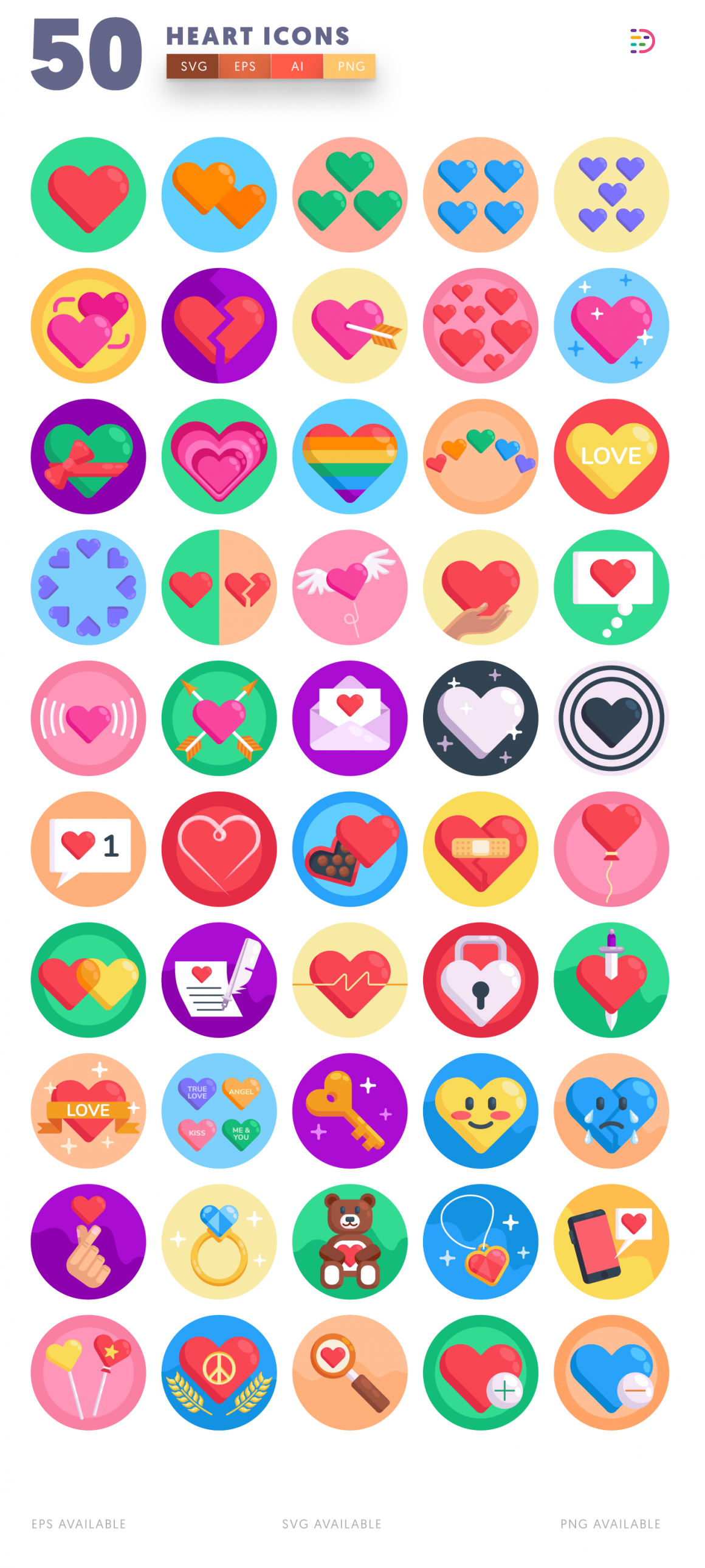 50 Heart Icons - Dighital Icons | Premium Icon Sets For All Your Designs!