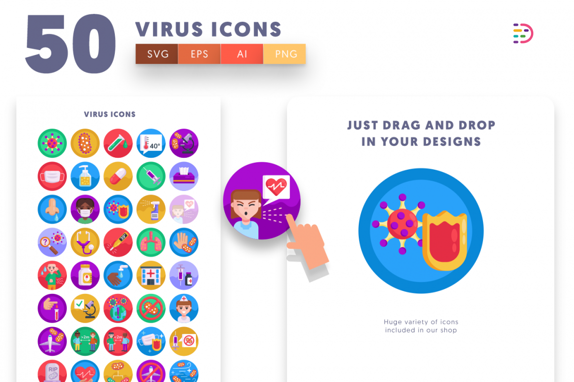 50 Virus Icons - Dighital Icons | Premium Icon Sets For All Your Designs!