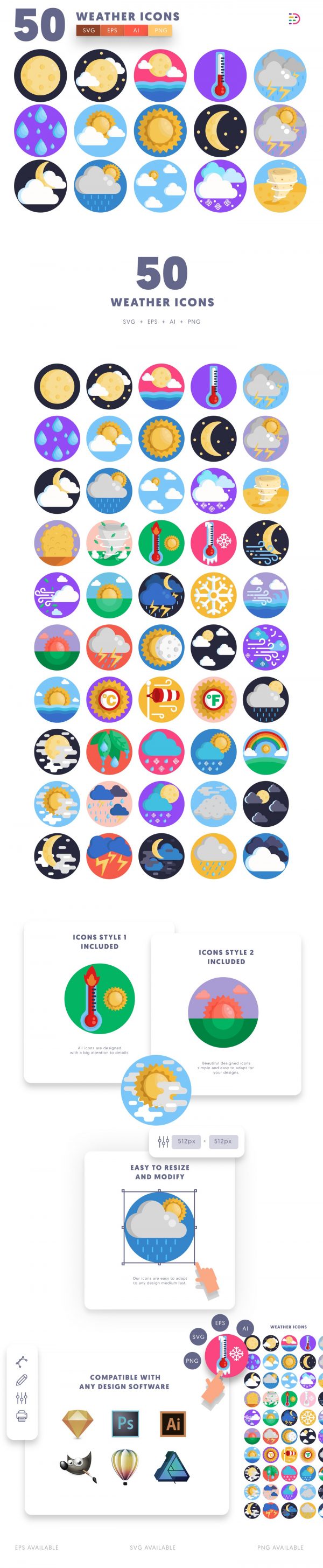 50 Weather Icons - Dighital Icons | Premium Icon Sets For All Your Designs!