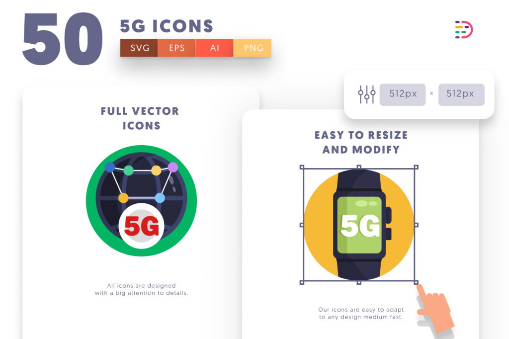 50 5G Icons - Dighital Icons | Premium Icon Sets For All Your Designs!