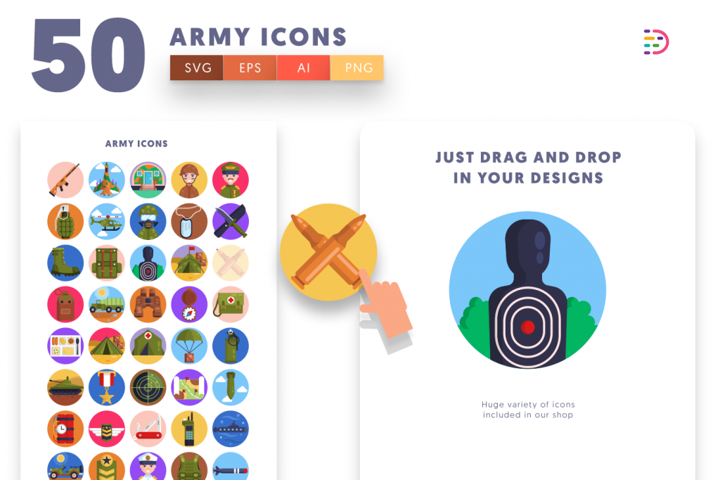 50 Army Icons - Dighital Icons | Premium Icon Sets For All Your Designs!