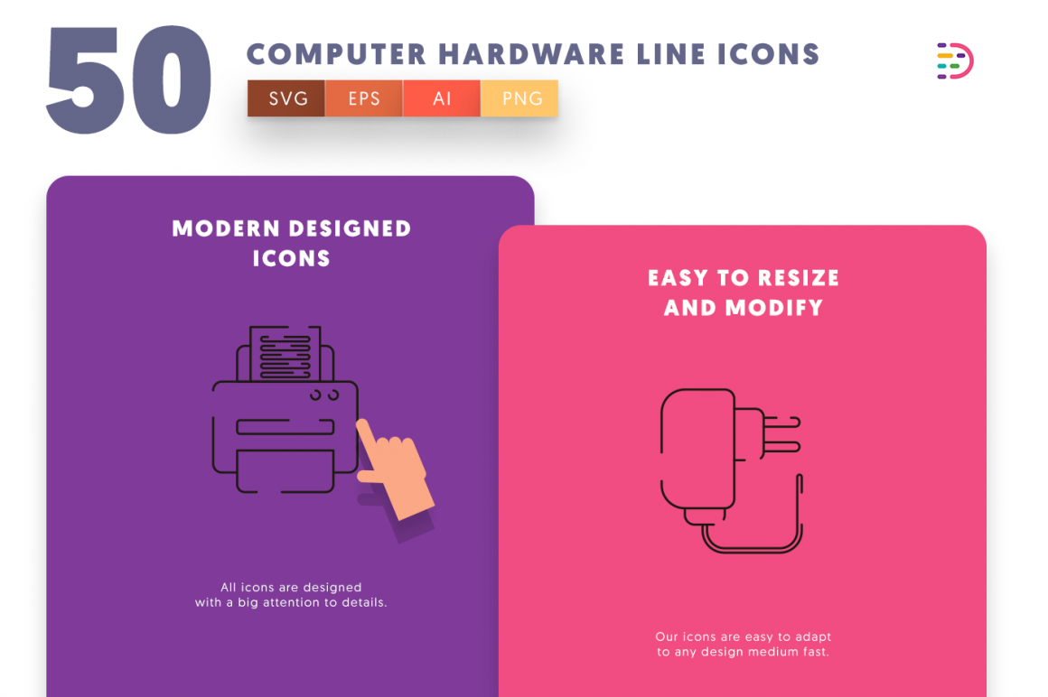 50 Computer Hardware Line Icons - Dighital Icons | Premium Icon Sets ...