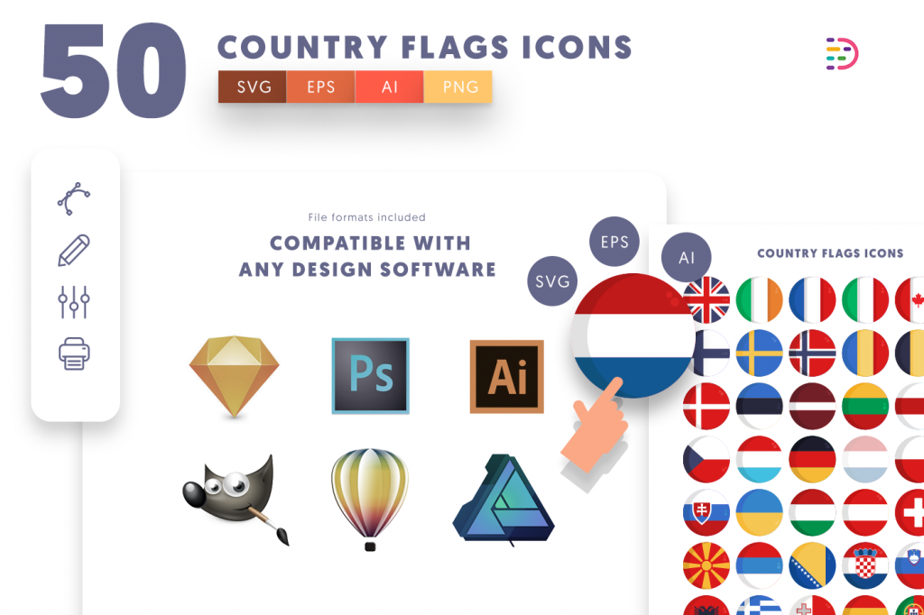 50 Country Flags Icons - Dighital Icons | Premium Icon Sets For All ...