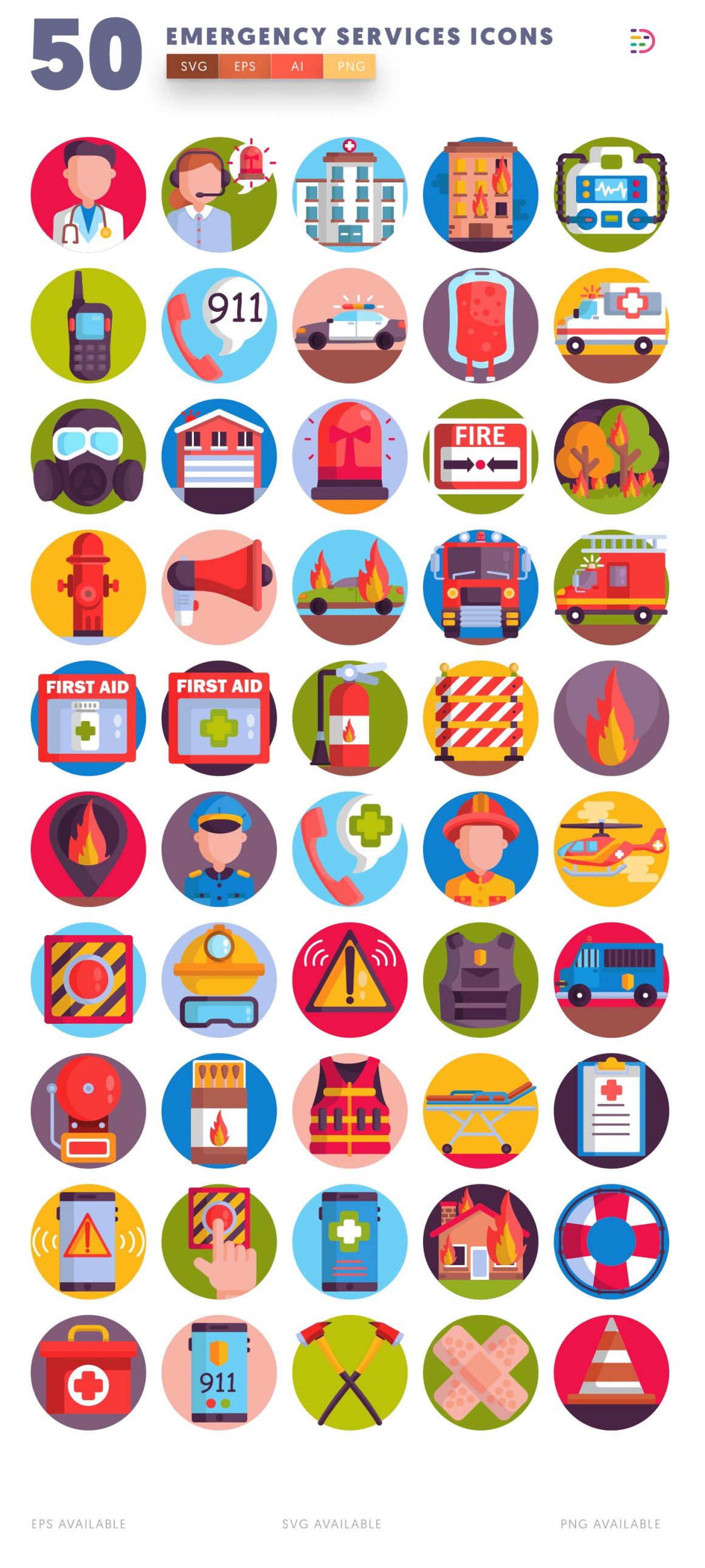50 Emergency Services Icons - Dighital Icons | Premium Icon Sets For ...