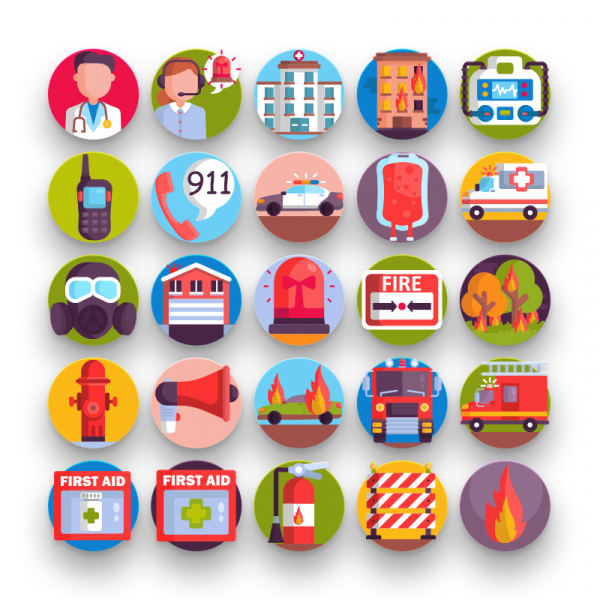 50 Emergency Services Icons - Dighital Icons | Premium Icon Sets For ...