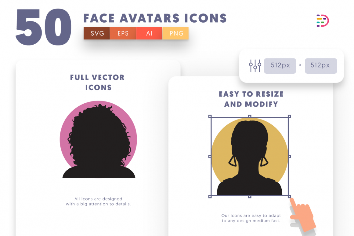 50 Face Avatars Icons - Dighital Icons | Premium Icon Sets For All Your ...