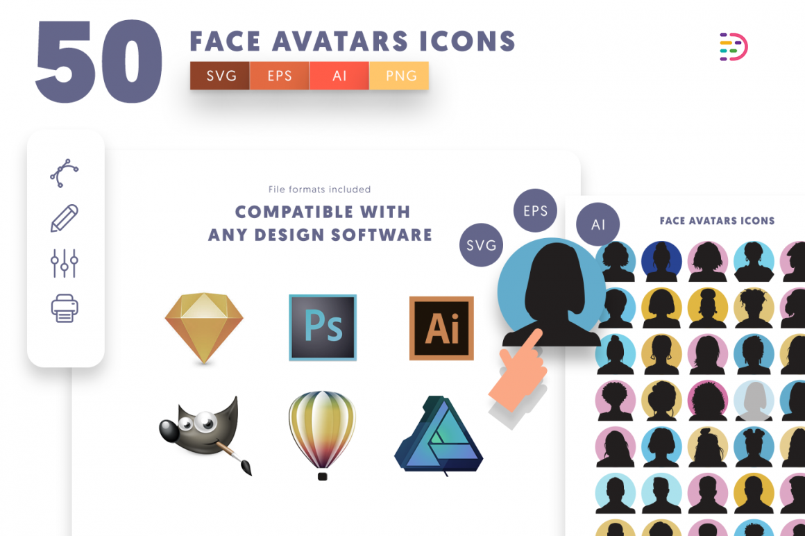 50 Face Avatars Icons - Dighital Icons | Premium Icon Sets For All Your ...