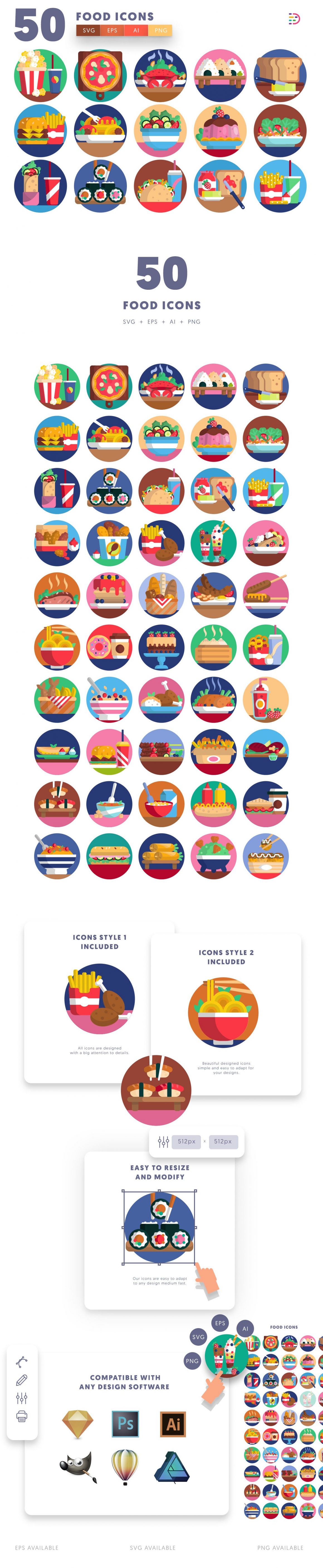 50 Food Icons - Dighital Icons | Premium Icon Sets For All Your Designs!