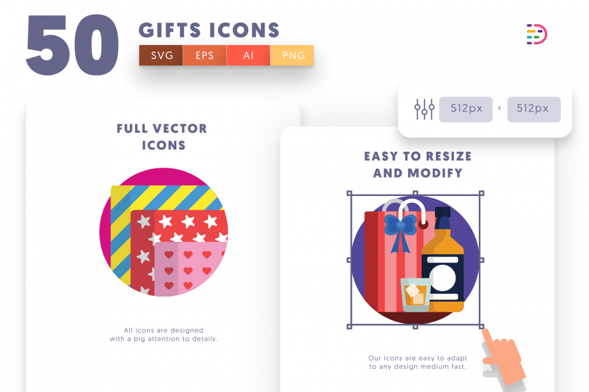 50 Gifts Icons - Dighital Icons | Premium Icon Sets For All Your Designs!