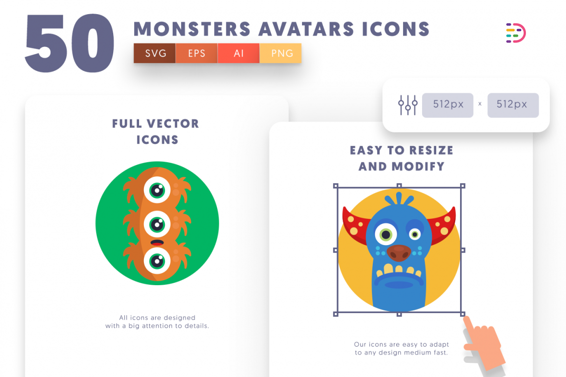 50 Monsters Avatars Icons - Dighital Icons | Premium Icon Sets For All ...