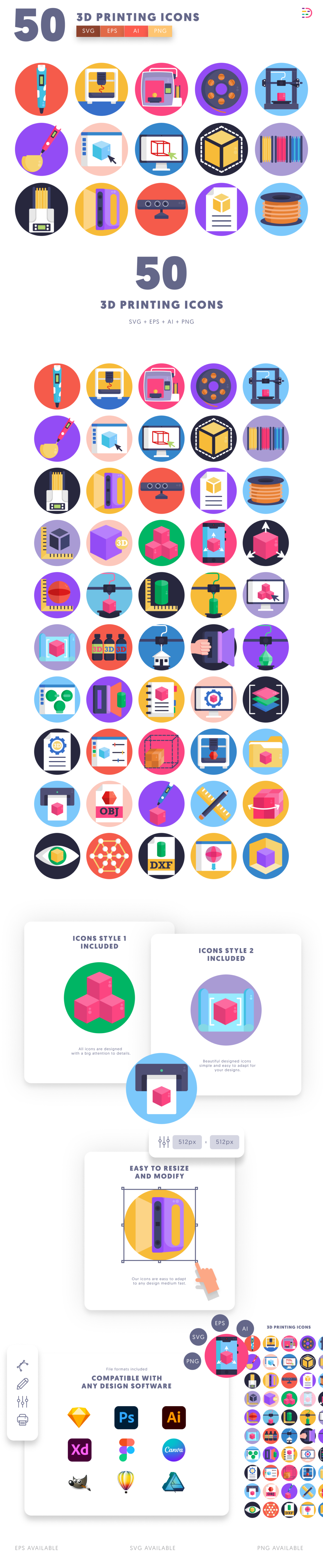50 3D Printing Icons - Dighital Icons | Premium Icon Sets For All Your ...