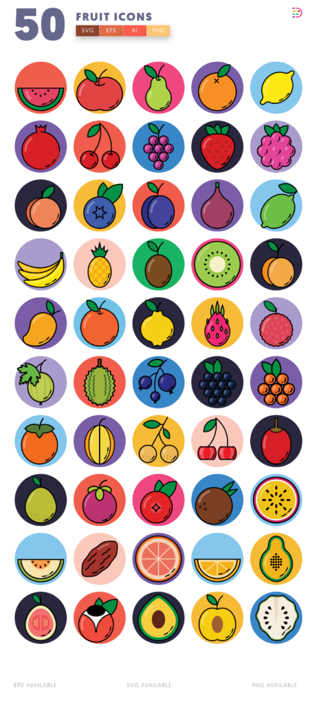 50 Fruit Icons - Dighital Icons | Premium Icon Sets For All Your Designs!
