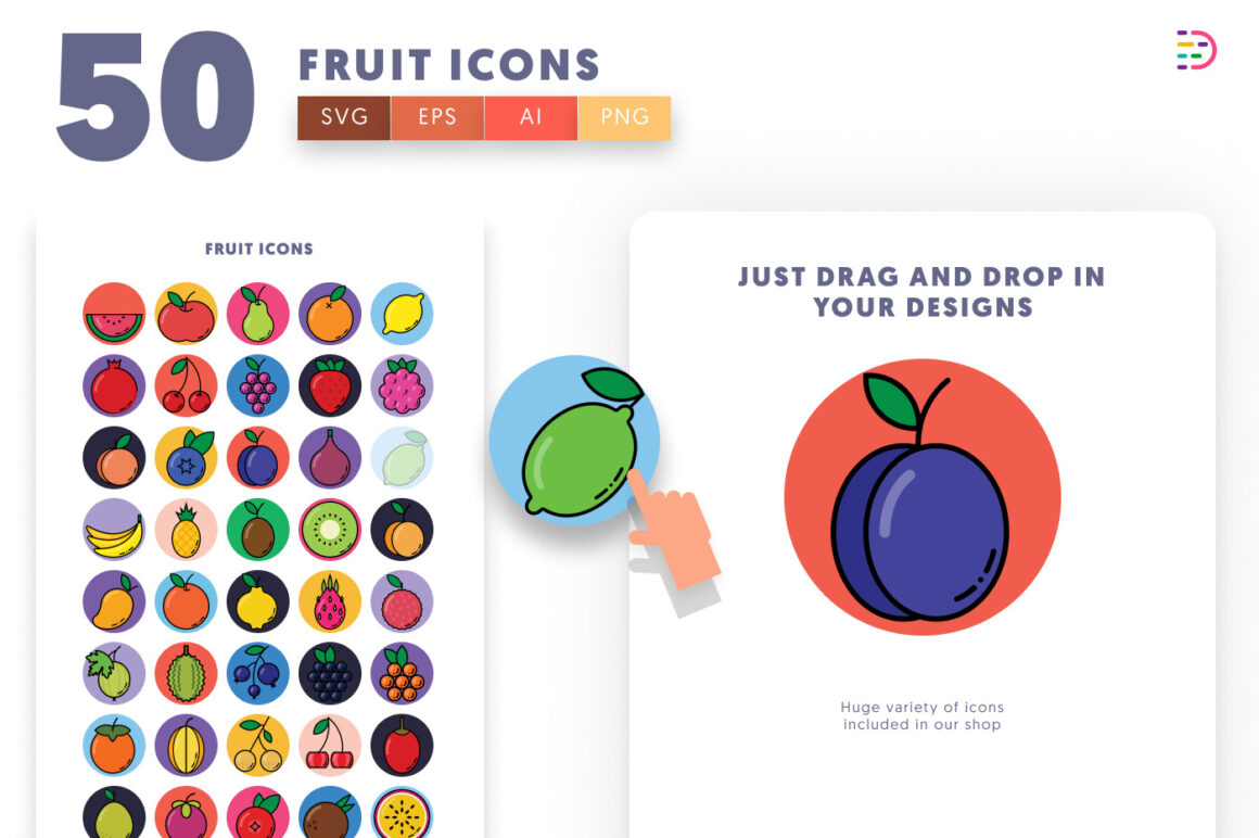 50 Fruit Icons - Dighital Icons | Premium Icon Sets For All Your Designs!