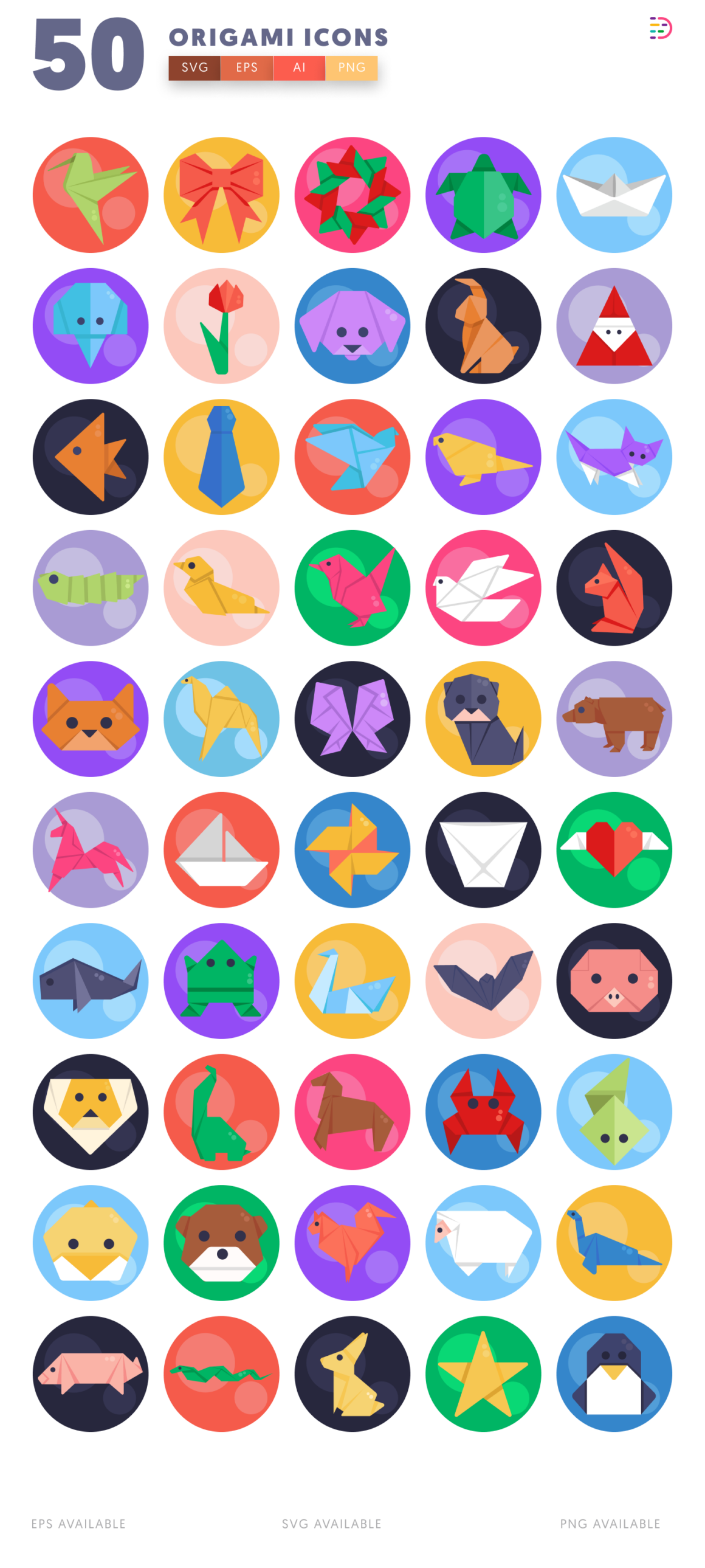 50 Origami Icons - Dighital Icons | Premium Icon Sets For All Your Designs!