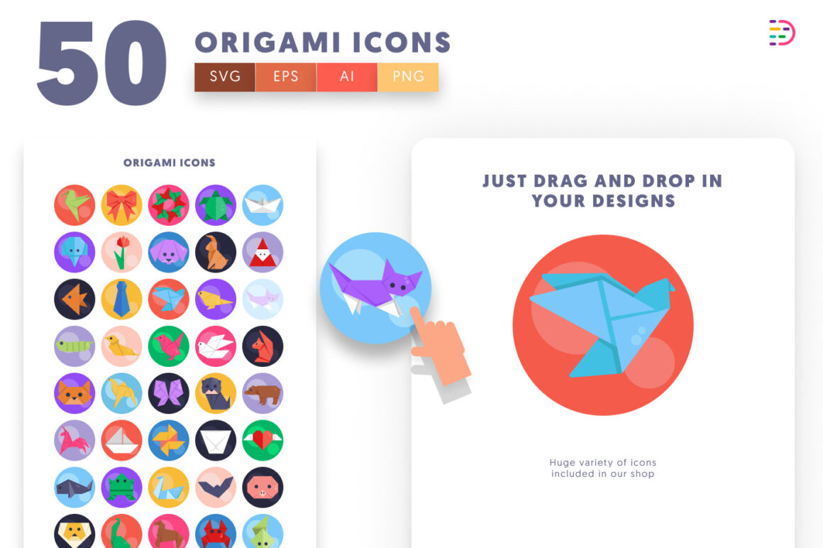 50 Origami Icons - Dighital Icons | Premium Icon Sets For All Your Designs!