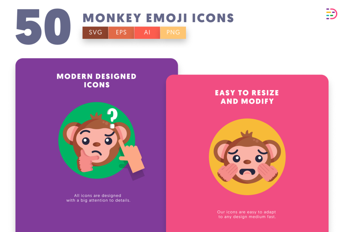 50 Monkey Emoji Icons - Dighital Icons | Premium Icon Sets For All Your ...