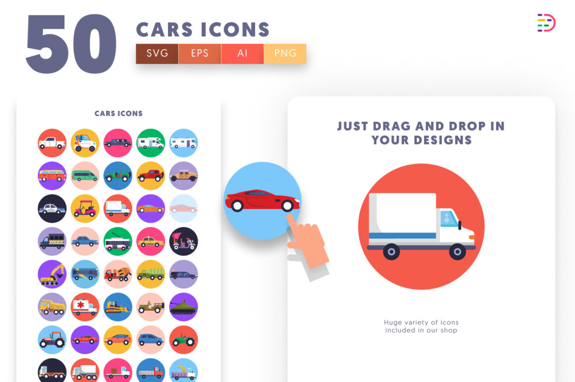 50 Cars Icons - Dighital Icons | Premium Icon Sets For All Your Designs!