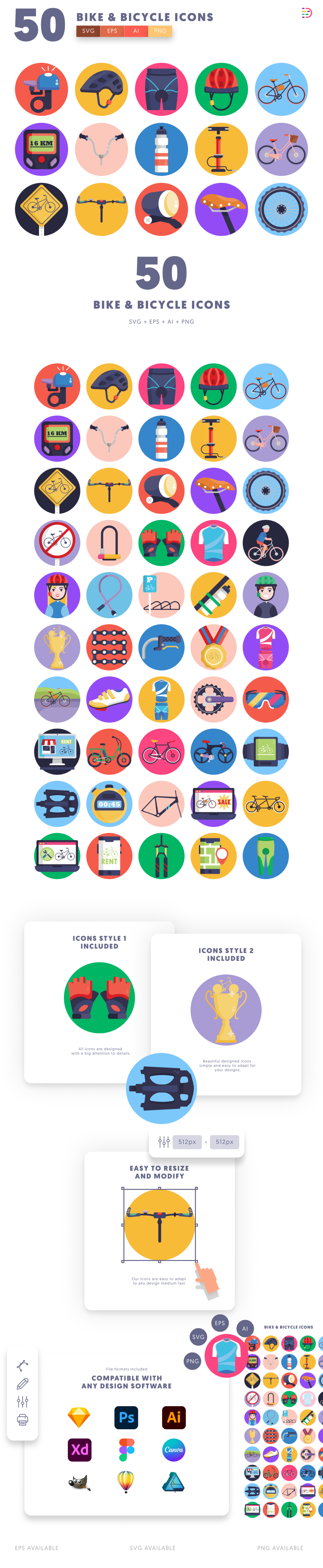 50 Bike and Bicycles Icons - Dighital Icons | Premium Icon Sets For All ...