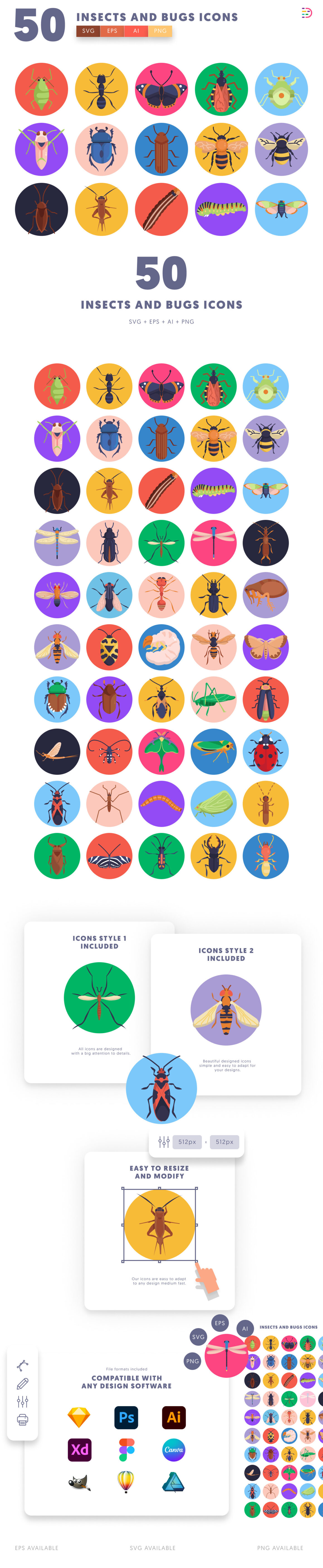 50 Insects and Bugs Icons - Dighital Icons | Premium Icon Sets For All ...