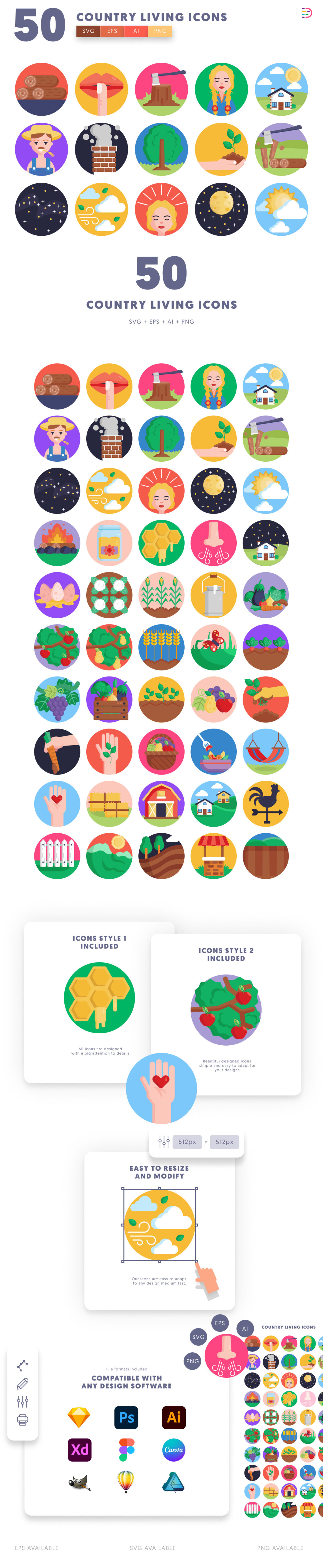 50 Country Living Icons - Dighital Icons | Premium Icon Sets For All ...