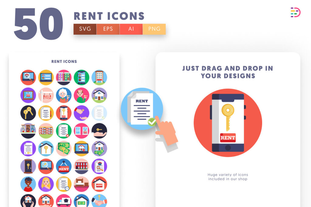 50 Rent Icons - Dighital Icons | Premium Icon Sets For All Your Designs!