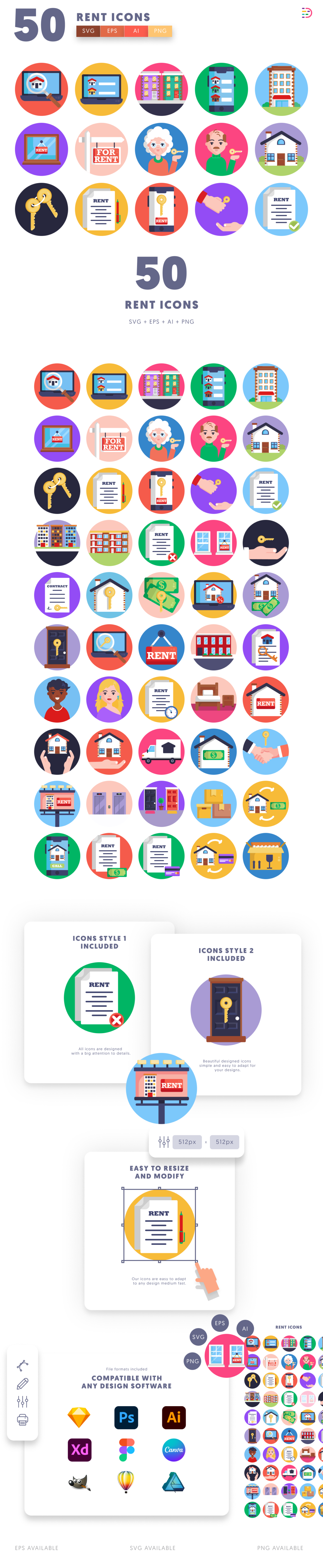 50 Rent Icons - Dighital Icons | Premium Icon Sets For All Your Designs!