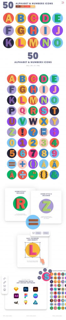 50 Alphabet and Numbers Icons - Dighital Icons | Premium Icon Sets For ...