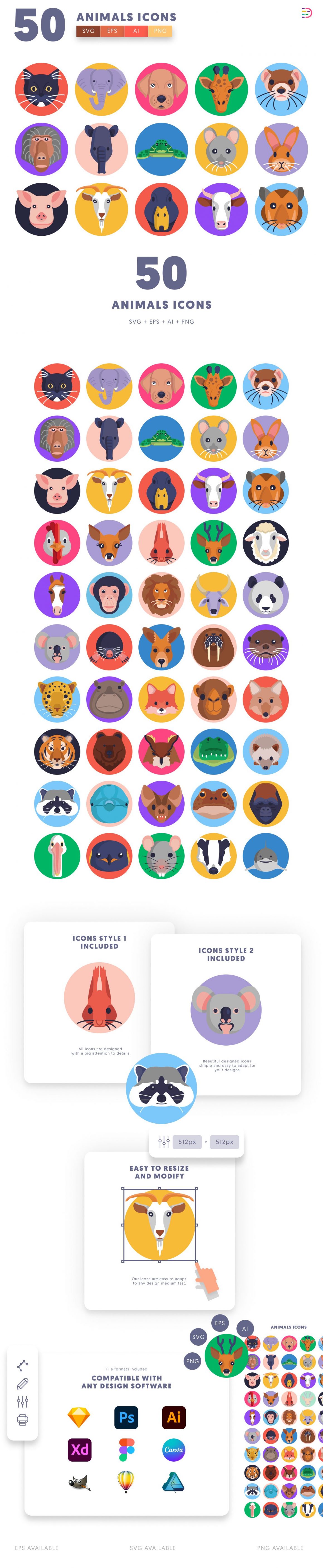 50 Animals Icons - Dighital Icons | Premium Icon Sets For All Your Designs!