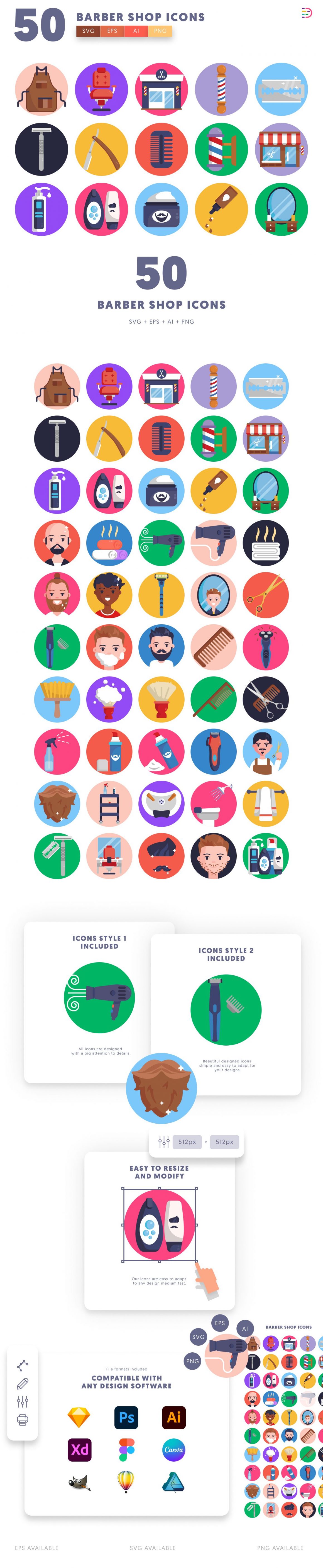 50 Barber Shop Icons - Dighital Icons | Premium Icon Sets For All Your ...