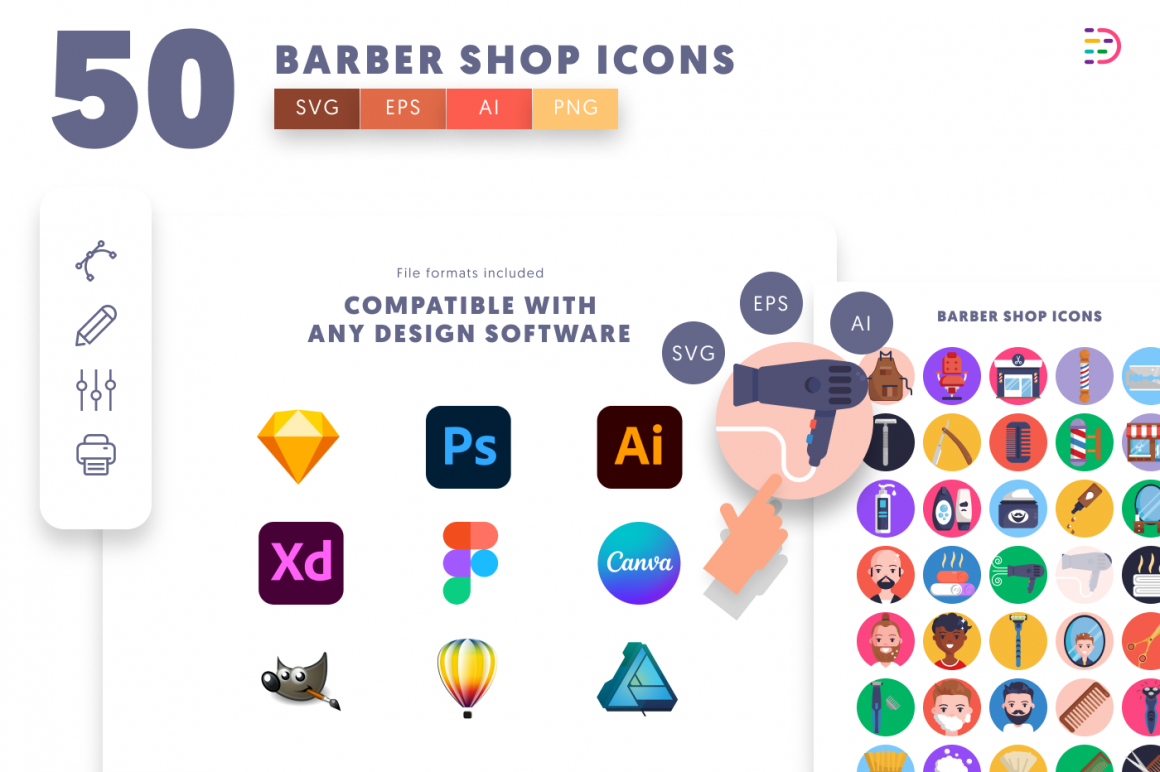 50 Barber Shop Icons - Dighital Icons | Premium Icon Sets For All Your ...
