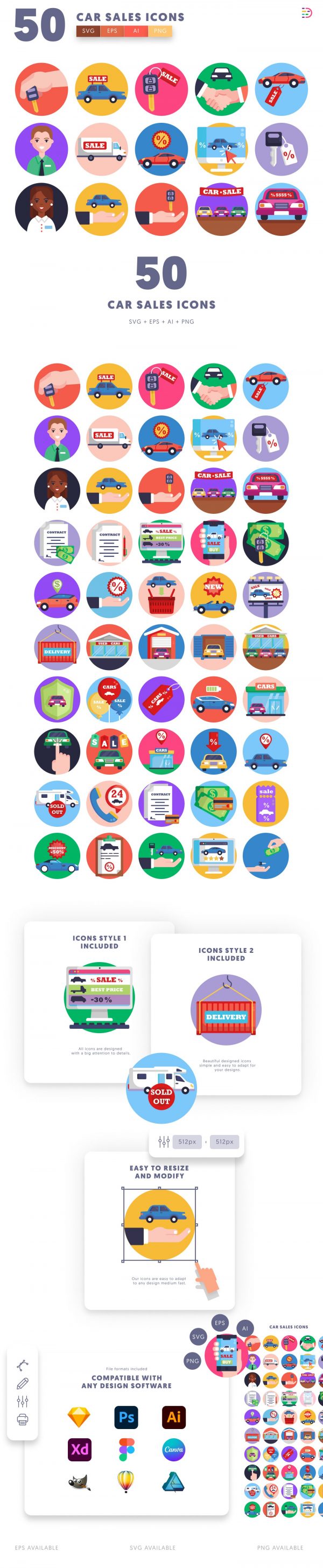 50 Car Sales Icons - Dighital Icons | Premium Icon Sets For All Your Designs!