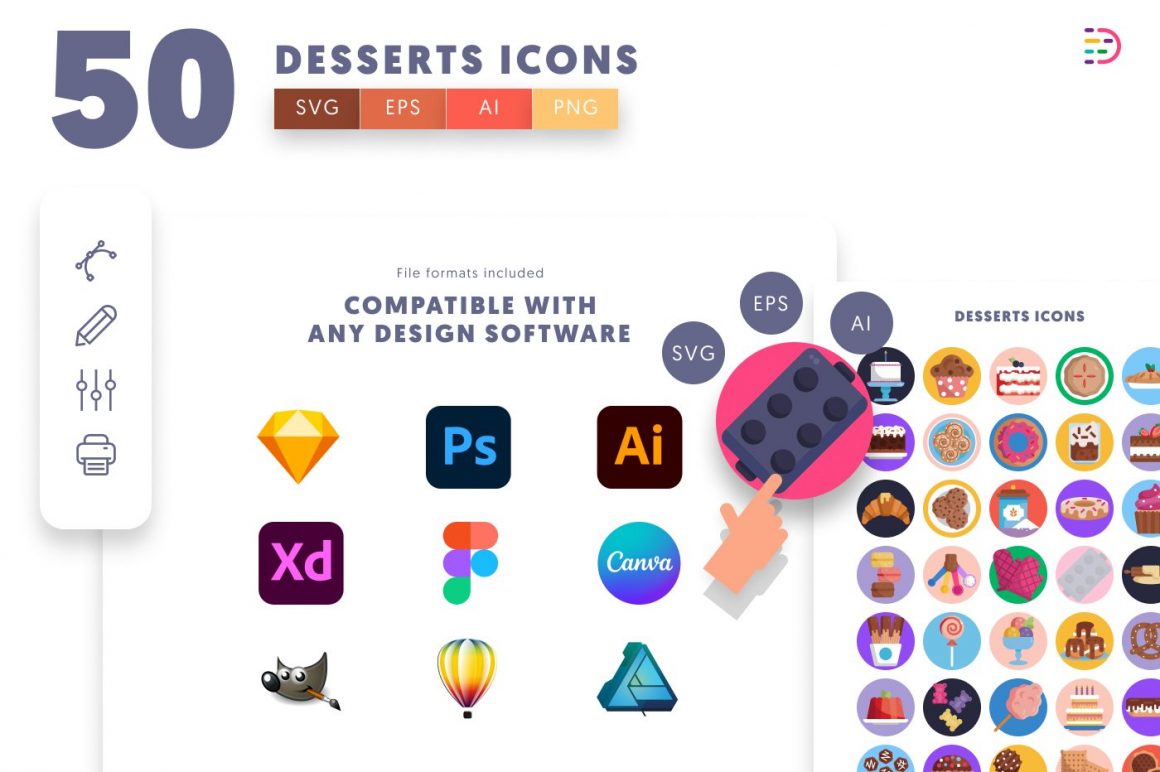 50 Desserts Icons - Dighital Icons | Premium Icon Sets For All Your Designs!