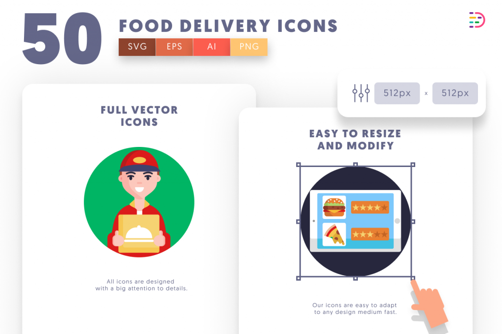 50 Food Delivery Icons - Perfect for Your Digital Platforms