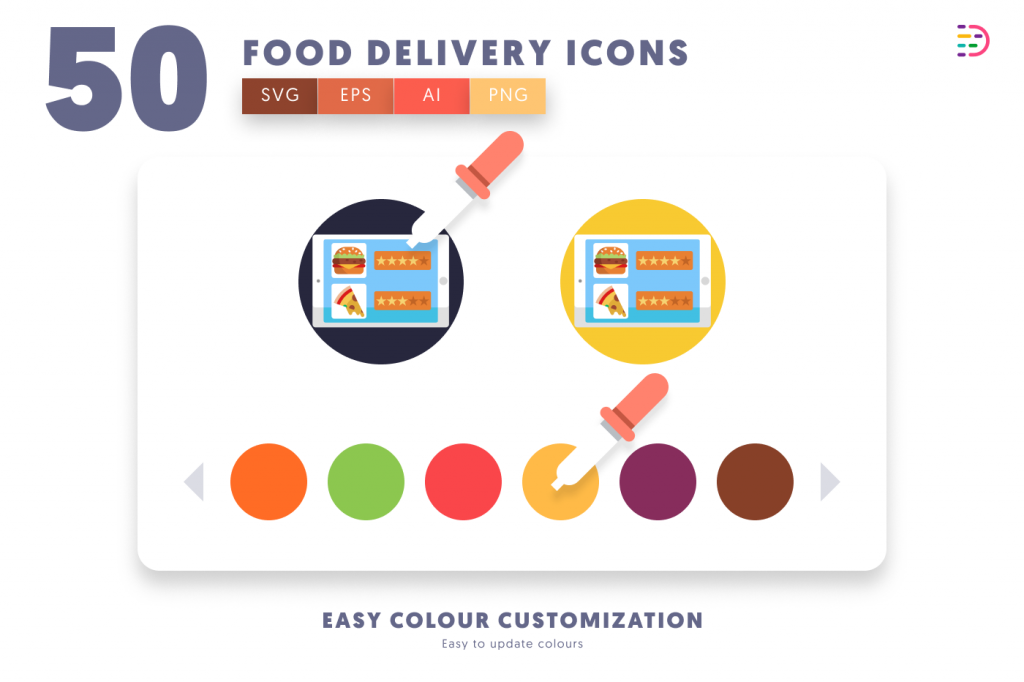 50 Food Delivery Icons - Perfect for Your Digital Platforms