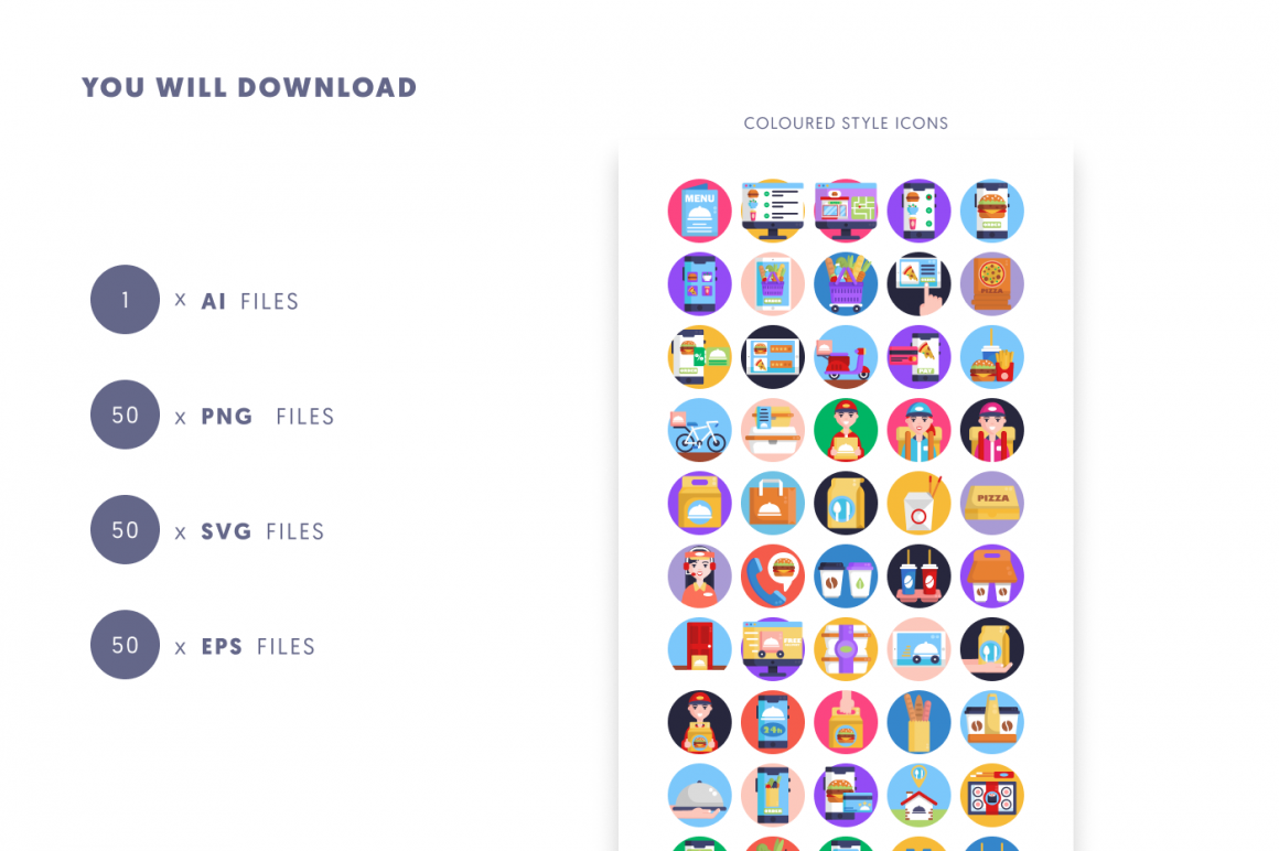 50 Food Delivery Icons - Perfect for Your Digital Platforms