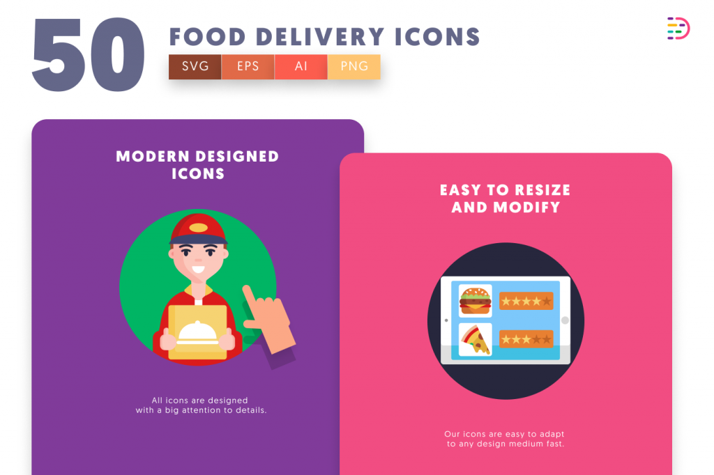 50 Food Delivery Icons - Perfect for Your Digital Platforms
